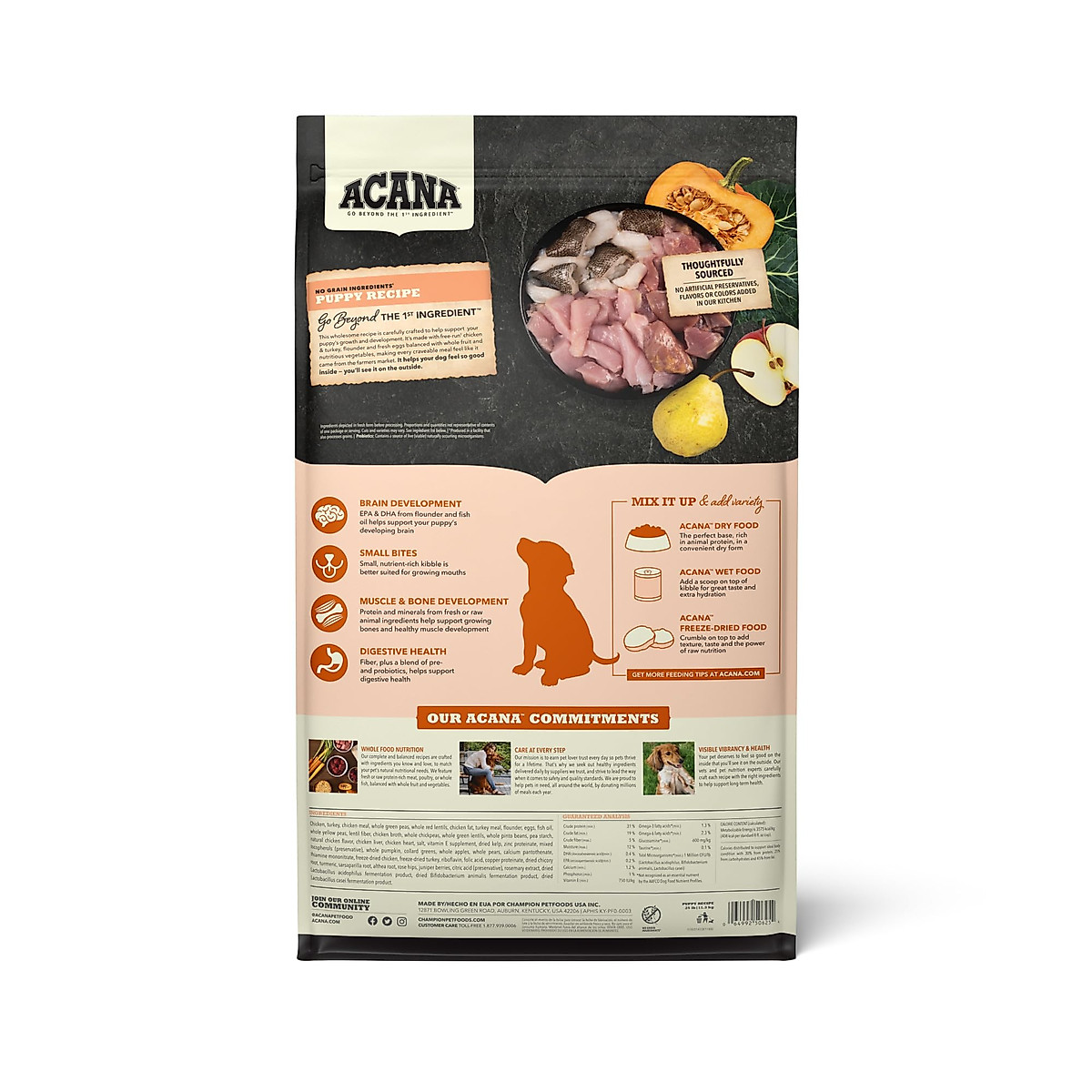 ACANA Grain Free Dry Dog Food, Puppy Recipe, 25lb