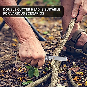 BaiCarre Pruning Knife, Double blade Grafting knife, Stainless Steel Garden Budding Knife,Folding Pocket Knife For Grafting Multi Cutting Tool, Weed Bushes Branches Mushroom Diggig Knife