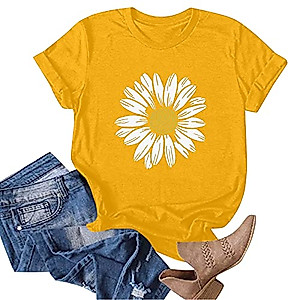 Plus Size Tops for Women Short Sleeve Womens Short Sleeve Tunic Tops for Leggings Pullover V Neck Casual Summer Tops Plus Size Short Shirts for Women to Wear with Leggings Yellow