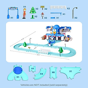 Robocar Poli Toys Exclusive, Transforming Headquarter Station Playset, Rescue Center Race Track Set for Diecast Cars Toy, Emergency Firetruck Station Rescue Toys Gift for Kid Boy Girl Age 1 2 3 4 5