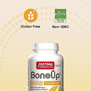 Jarrow Formulas BoneUp - 240 Capsules - 120 Servings - For Bone Support & Skeletal Nutrition - Includes Naturally Derived Vitamin D3, K2 (as MK-7) & 1000 mg Calcium - Gluten Free - Non-GMO