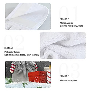 Exnundod Winter Gnome Kitchen Towels Set of 2 Let It Snow Hand Towel with Hanging Loop Soft Absorbent Fingertip Tie Towel Dishcloth for Bathroom Washroom