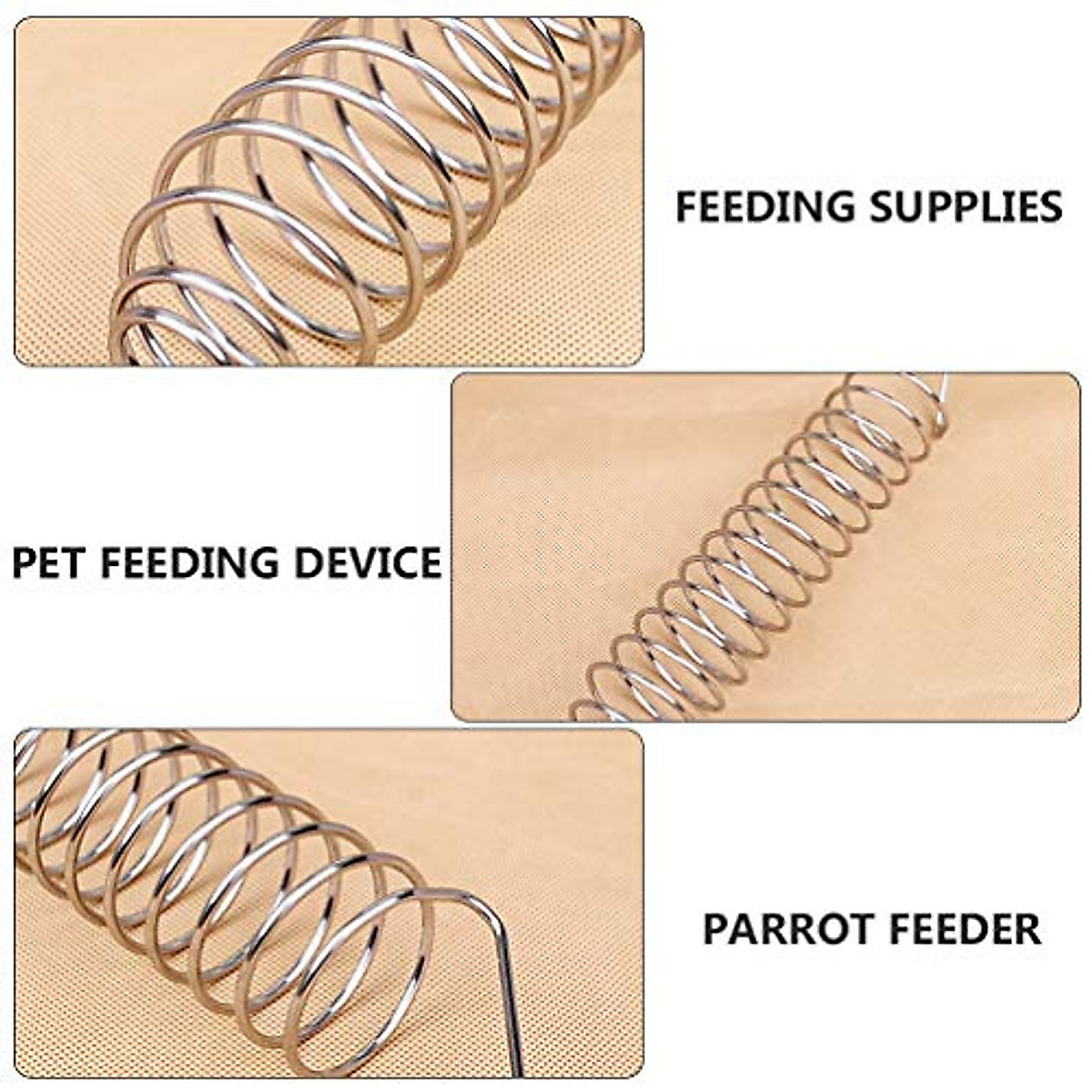 Balacoo Parrot Food Holder Stainless Steel Parrot Foraging Toy Bird Hanging Food Basket for Birds Food Fruits Basket Millet Feeding Device