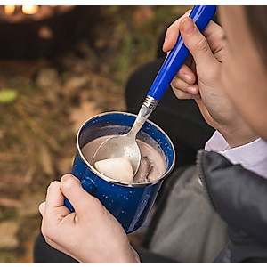 Stansport Deluxe 24-Piece Enamel Tableware Set - Blue (11220)