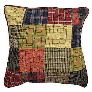 Donna Sharp Throw Pillow - Woodland Square Lodge Decorative Throw Pillow with Patchwork Pattern - Square