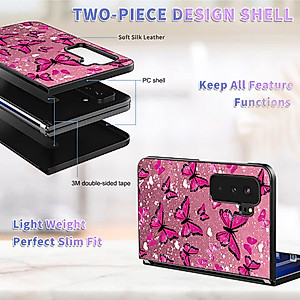 RYUITHDJP for Microsoft Surface Duo 2 Case 8.3" Butterflies Girl Design for Microsoft Surface Duo 2 Phone Case Stylish Shockproof Cover