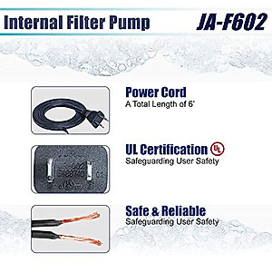 Aqua Dream 320 GPH Submersible Pump(1200L/H,20W) Quiet Internal Aquarium Powerhead Water Pump with 3-in-1 with Filter Functionality Circulation, Filtration,Oxygenation For Pond,Fish Tank,Fountain-1Pc