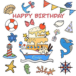 19 Pcs Cruise Door Decorations Birthday Cruise Door Magnets Funny Reusable Magnetic Decortations Birthday Door Magnets for Car Refrigerator Ship Stateroom Carnival Party