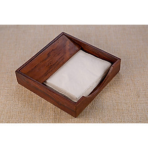 Rusticity® Wood Paper Napkin Holder for Napkin and Tissues - Sleek Design | Handmade | (7x7 in)