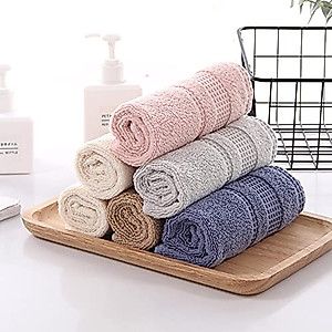 JEFFSUN Colorful Cotton Washcloths, Ultra Soft and Highly Absorbent Bathroom Face Cloths 13 X 13 Inch (6-Pack)