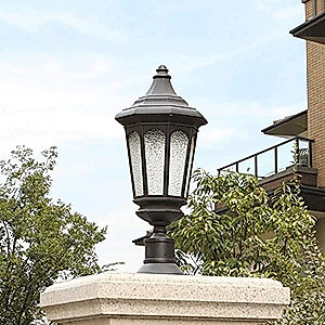 Outdoor Post Light Exterior Pillar Light Classical Outdoor Waterproof Column Head Lamp, Suitable for Door Porch Exterior Wall Pillar Lamp, Patio Porch Decoration Lighting