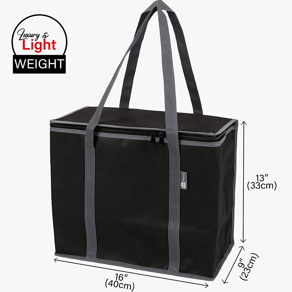 Insulated Reusable Grocery Bags(Pack of 4-Extra Large)Black, Portable Travel Bag For Frozen Food, Reusable Bags with handles-Foldable Insulated Bag Grocery, For Hot Cold Food Reusable Shopping Bags