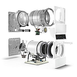 Speed Queen SF7003WG 27" Gas Stacked Washer and Dryer with Stainless Steel Tub, Balance Technology, Control Lock, Moisture Sensor, in White