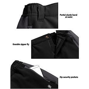 Little Donkey Andy Men’s Winter Hiking Ski Snow Pants, Softshell Insulated Pants, Fleece Lined, Water Repellant Black Size XXL