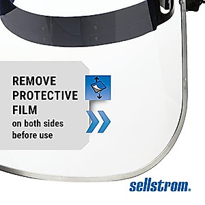 Sellstrom Advantage Series Face Shield - Clear Window with Aluminum Binding - Comfortable Ratcheting Headgear, ANSI Z87.1+ (S30110)