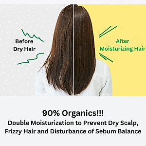 Moist Diane Natural & Organic Moisturizing Hair & Scalp Shampoo with Pump for Women & Men for Dry & Damaged Hair, Japanese Hydrating Botanical Refresh & Moist Haircare Products, 16.2 Fl Oz/480ml