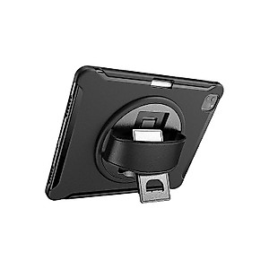 SaharaCase Protection Hand Strap Series Case for Apple iPad Pro 12.9" (4th, 5th, and 6th Gen 2020-2022) – Shockproof Bumper, Rugged Protection, Antislip, Integrated Kickstand – Black