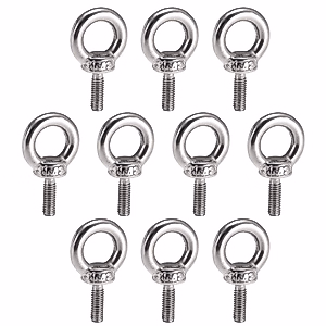 uxcell Lifting Eye Bolt M3 x 9mm Male Thread 304 Stainless Steel for Hanging, Pack of 10