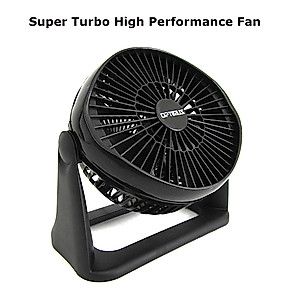 Optimus 8" Turbo High Performance Air Circulator Fan, SMSLL, Black