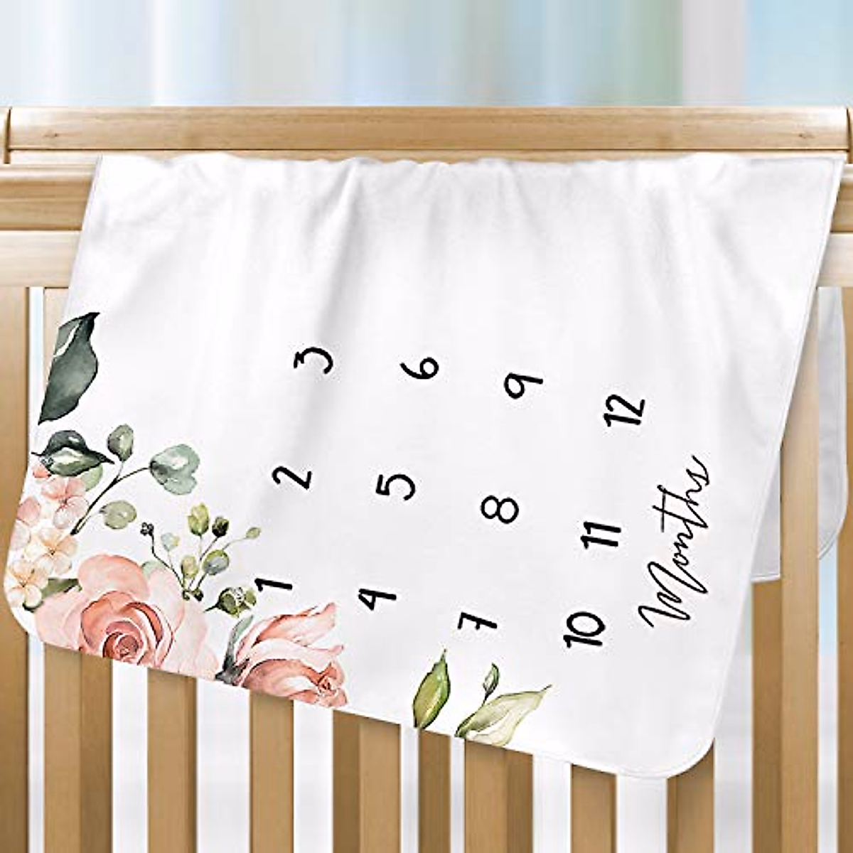 Kute 'n' Koo Premium Fleece Baby Monthly Milestone Baby Blanket for Boy Girl | Large Personalized Photography Background Blankets | Thick Flannel for Mom Newborn