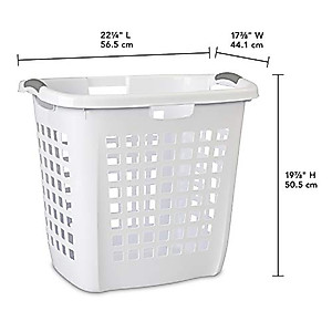 Sterilite 12258004 Ultra Easy Carry Hamper, White Hamper w/ Titanium Inserts, 4-Pack