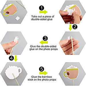 52 Pieces Happy Fall Yall Photo Booth Props Kit Thanksgiving Day Harvest Festival Pumpkin Party DIY Costumes Props with Wooden Sticks for Party Decorations