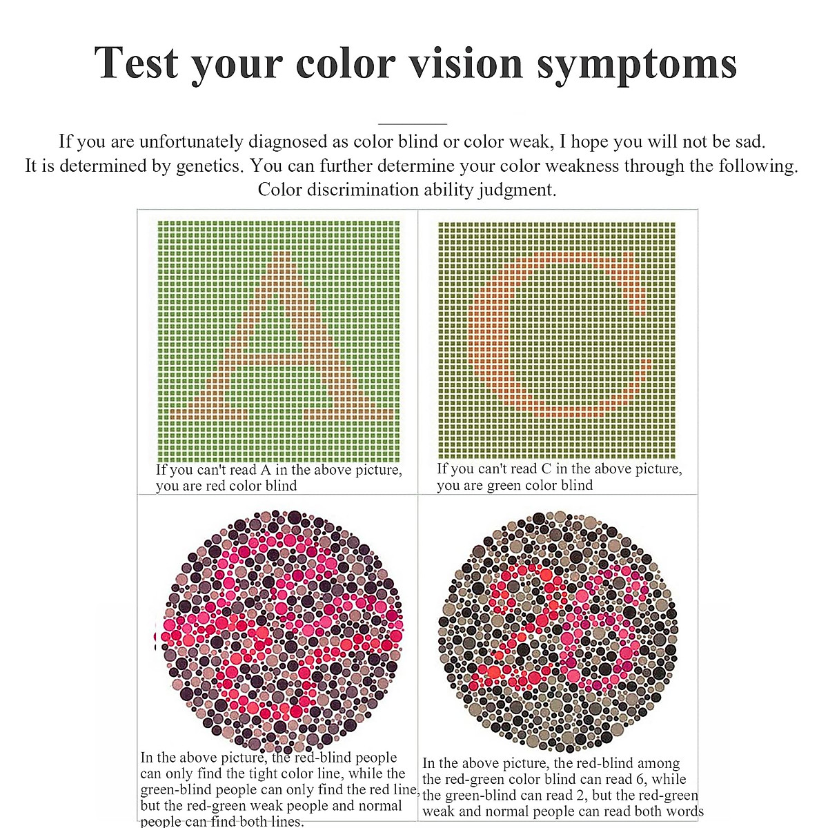 STMKB 50 PCs Color Blindness and Color Weakness Test Charts, Used for Exams, Driver's Licenses, Physical Examinations, Color Discrimination Tests, Etc. (English Version)