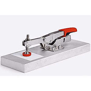 BESSEY STC-HV20 Horizontal Auto-Adjust Toggle Nickel Plated Clamp Vertical Flange, Silver