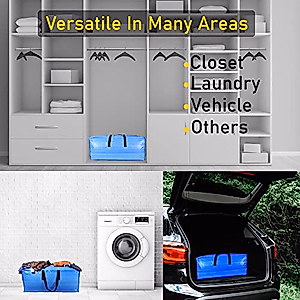 Cosynee 4 Pack Extra Large Moving Bags with Zippers & Carrying Handles, Heavy-Duty Storage Tote for Space Saving Moving Storage College Moving Bags Packing Bags for Moving