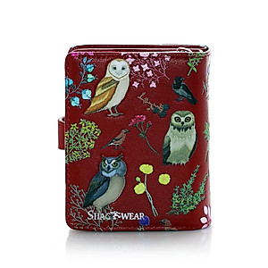 Shag Wear Wild Bird Forest Small Zipper Women's Wallet (Red)