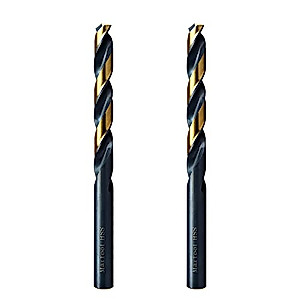 MAXTOOL Letter S 2pcs Identical Jobber Length Drills Dia 0.348" HSS M2 Twist Drill Bits Fully Ground Black-Bronze Straight Shank Drills; JBL02H10RSP2
