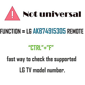 AKB74915305 Replacement TV Remote for LG TV 49UH6030 43UH6100 43UH6030 49UH6100 49UH6090 55UH6090 43UH6500 49UH6500 50UH5530 55UH6150 50UH5500 55UH6030 60uh6150 60uh6550 with GP Alkaline 2 Batteries
