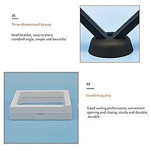 WDBBY 10 Pcs Transparent Jewelry Pendant Suspension Display Stand Acrylic PET Film Nail Sticker Packaging Box Shoot Props (Color : B, Size : 90 x 90 x 20mm)