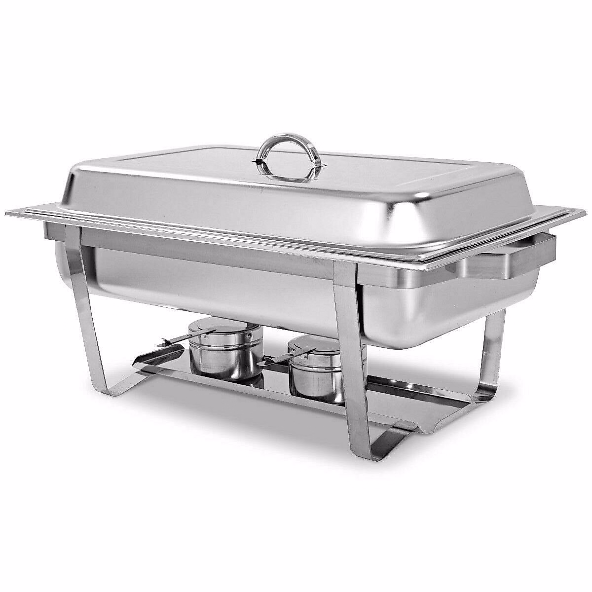 MAREEYA SHOP 2 Packs Chafing Dish 9 Quart Stainless Steel Rectangular Chafer Full Size Buffet