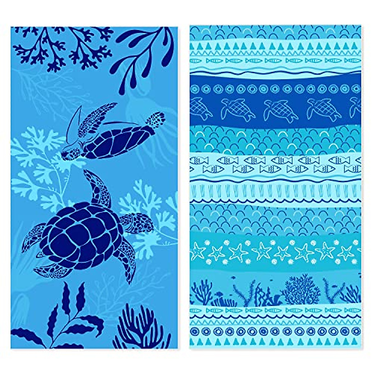 Airensky 2 Pack Microfiber Beach Towel, Oversized (72” x 36") Quick Dry Pool Towel, Sand Free Beach Towel, Super Absorbent Bath Towel, Soft Breathable and Lightweight for Beach, Swim, Hiking