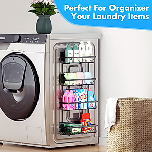 Magnetic Spice Rack for Refrigerator, Magnetic Shelf with Paper Towel Holder, Moveable Kitchen Refrigerator Seasoning Storage Rack Fridge Magnet Organizer, Kitchen Gadgets for Refrigerator, Microwave