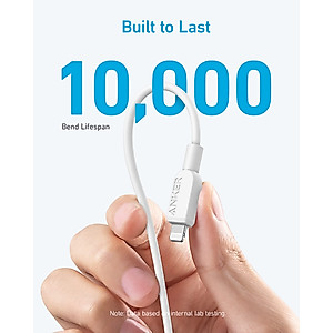 Anker 310 USB-C to Lightning Cable(White, 6ft), MFi Certified, Fast Charging Cable for iPhone 14 Plus 14 14 Pro Max 13 13 Pro 12 11 X XS XR (Charger Not Included)