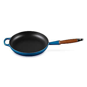 Le Creuset Enameled Cast Iron Alpine Wood Handle Fry Pan, 10.25", Marseille