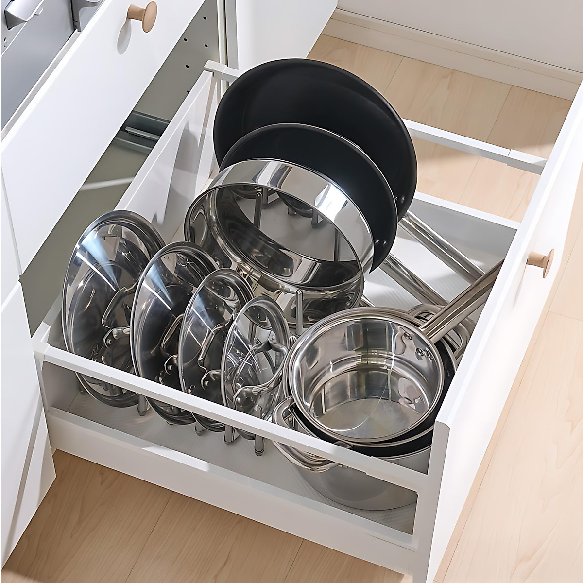 Ikea Variera Pot Lid Organizer, Stainless Steel, Set of 2