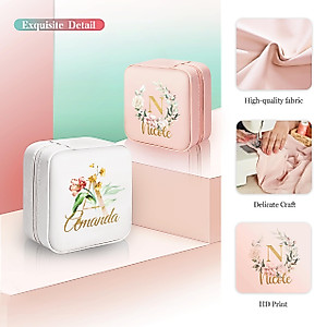 Caramel Sweet Life Jewelry Box | Personalized Jewelry Organizer | Mom Gifts | Small Travel Jewelry Case with Initial Design