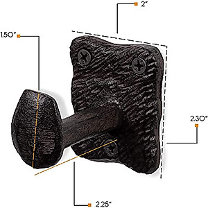 Rustic State Motris Wall Mount Cast Iron Hooks Coat Towel Bag Hat Hanger Multiuse Entryway Railroad Spike Rack Black Set of 2