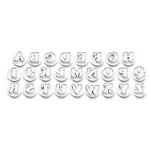 Ateco 5870 Alphabet Fondant Plunger Cutter and Embosser 26-Piece Set, White