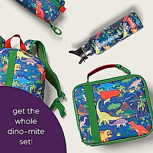 Highlights for Children Lunch Box for Kids, Reusable Insulated Lunch Boxes for Boys and Girls, Food-Safe Easy-Clean Lunch Bag for School (Dinosaur Glow-in-the-Dark - Green)