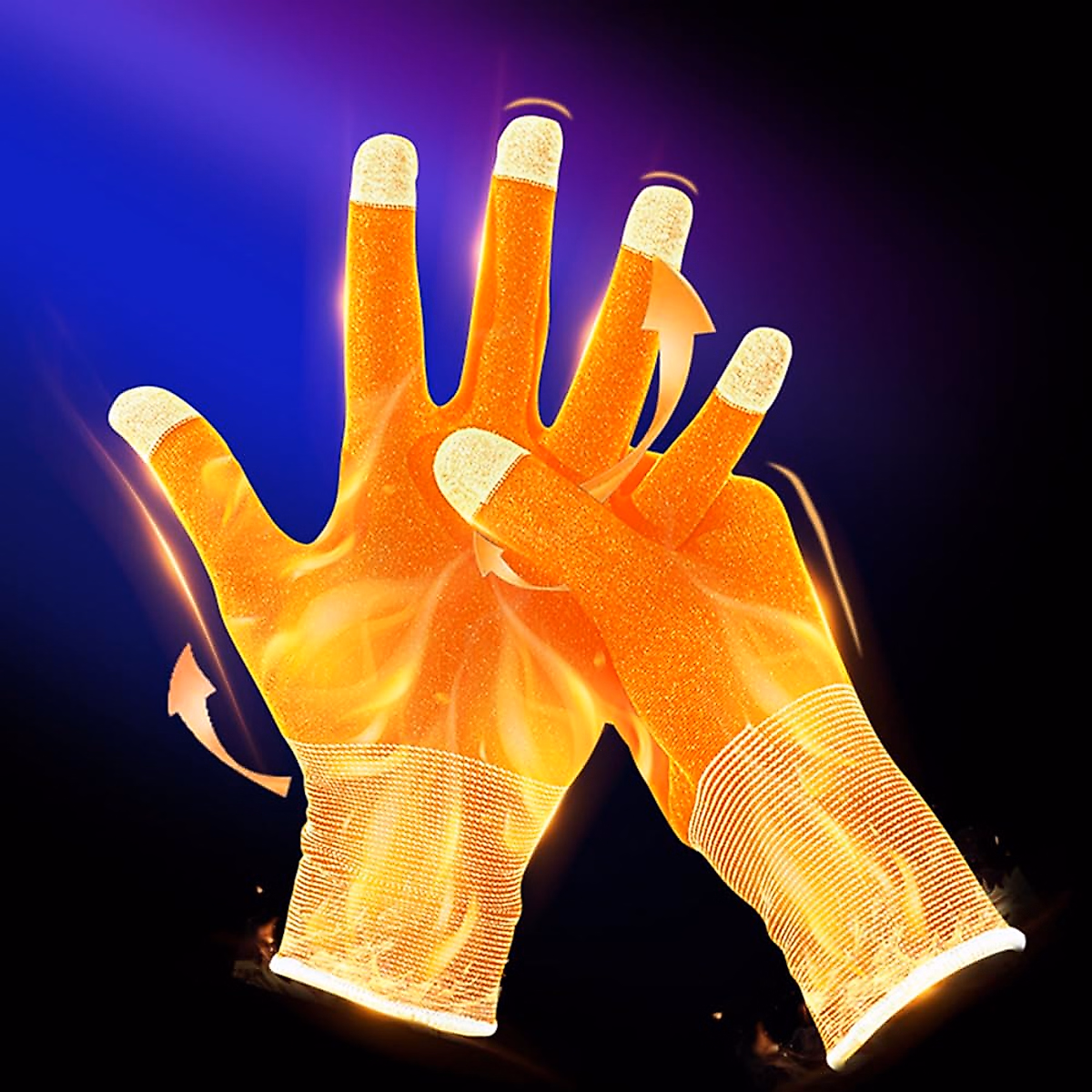 Aktudy 1 Pair Five-Finger Gloves Highly Sensitive Gaming Finger Sleeves Anti-Sweat Breathable Keep Warm for PUBG E-Sports Sara Gaming Gloves (Blue)