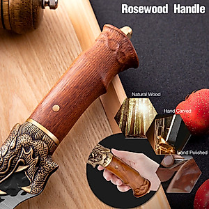 Golden Bird Fillet Knife Hand Forged Boning Knife with Sheath Sharp Meat Knife High Carbon Steel Viking Knife for Kitchen, Outdoors Perfect Collector Knife with Gift Box