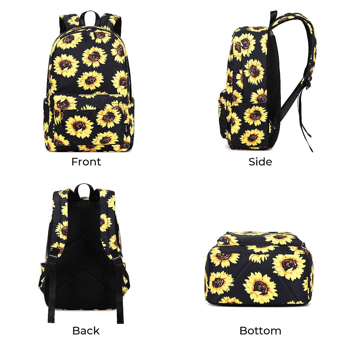 Imyth Backpack for Teen Girls, Kids, Cute Colorful Bookbag School Daypacks for Elementary Middle Students,Sunflower