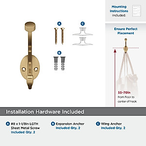Amerock | Pilltop Coat Hook | Wall Mount | Oil Rubbed Bronze | 1 Pack | Robe Hook | Towel Hook | Entryway Hook | Bathroom Hook