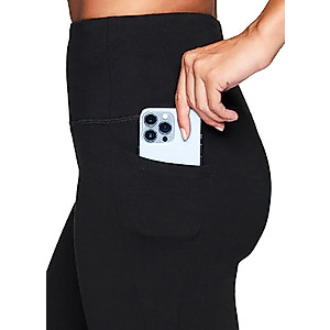 RBX Active Women's Yoga Pants Cotton Spandex Bootcut Legging W/Pockets Ctn Black S