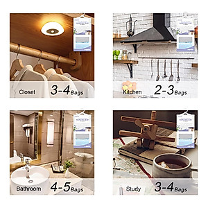 CANAGER Hanging Moisture Absorber, Flax Fragrance Moistureproof Desiccant Hanging Bag，Dehumidifier Bag (8 packs) Hanging Closet Dehumidifier Bags, Moisture Absorb 12.5 oz