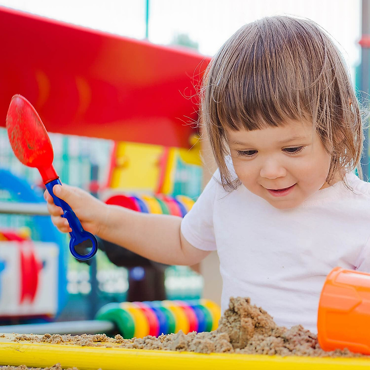 3pcs Beach Shovel for Kids Age 3-10, Large 10 Inch Sand Shovel Heavy Duty Thick Plastic Sand Scoops Great for Beach Toys for Kids, Sand Toys for Toddlers, Outdoor Sandbox Toys